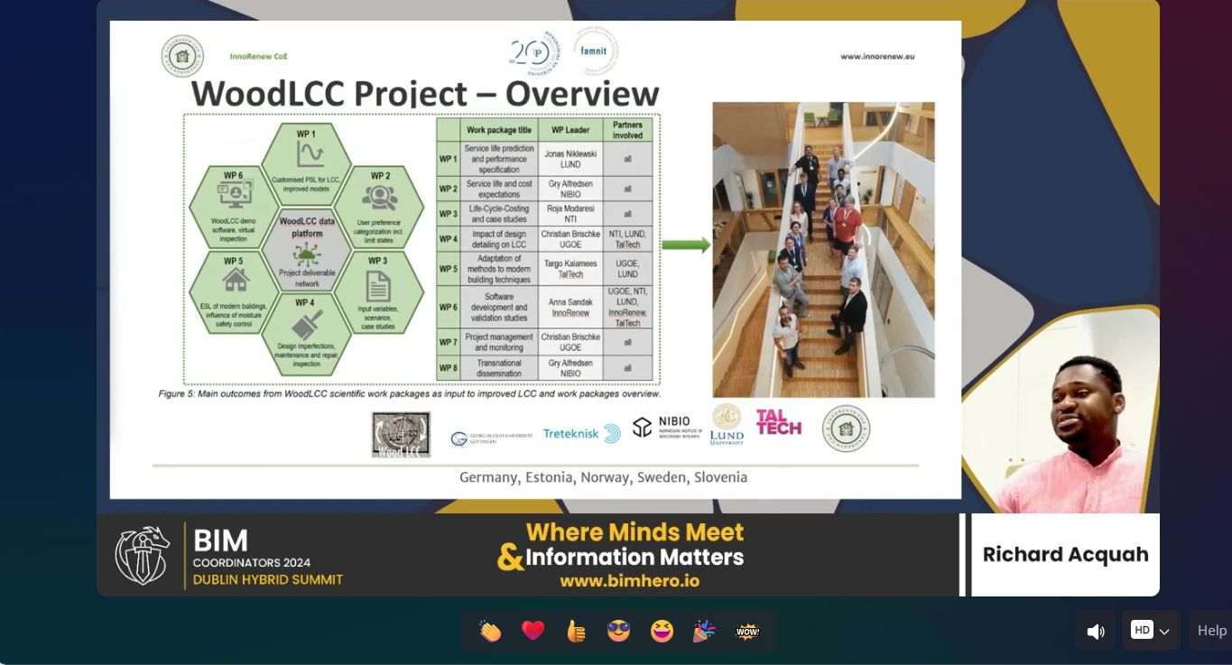 Richard Acquah at BIM Coordinators Summit 2024 - InnoRenew CoE InnoRenew CoE